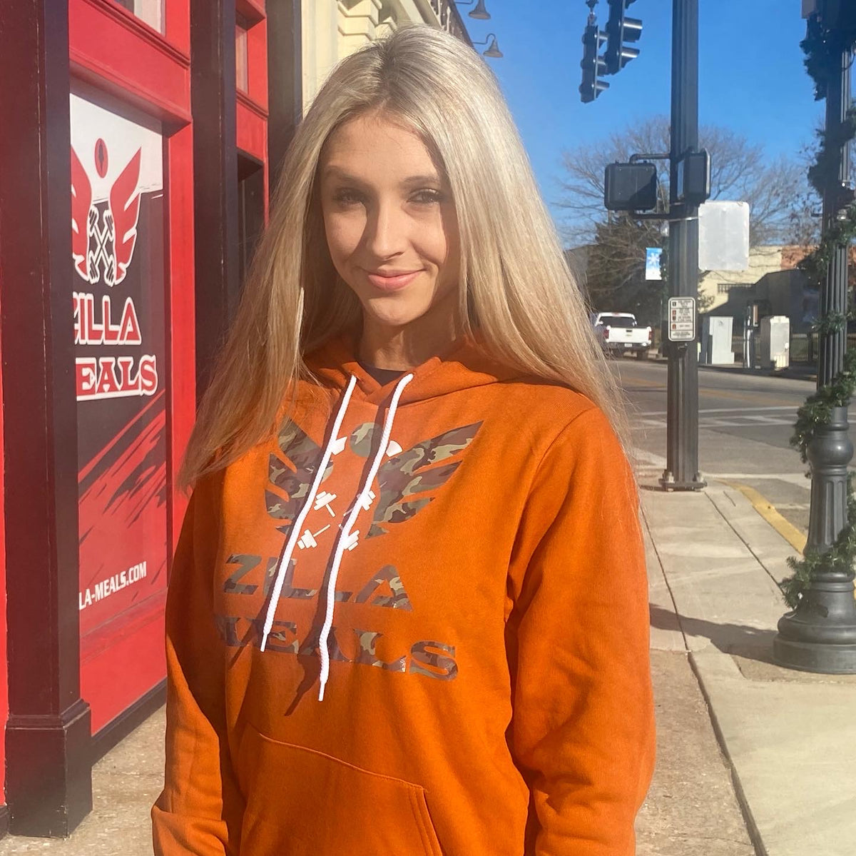 Orange Fleece Logo Hoodie – Zilla Meals